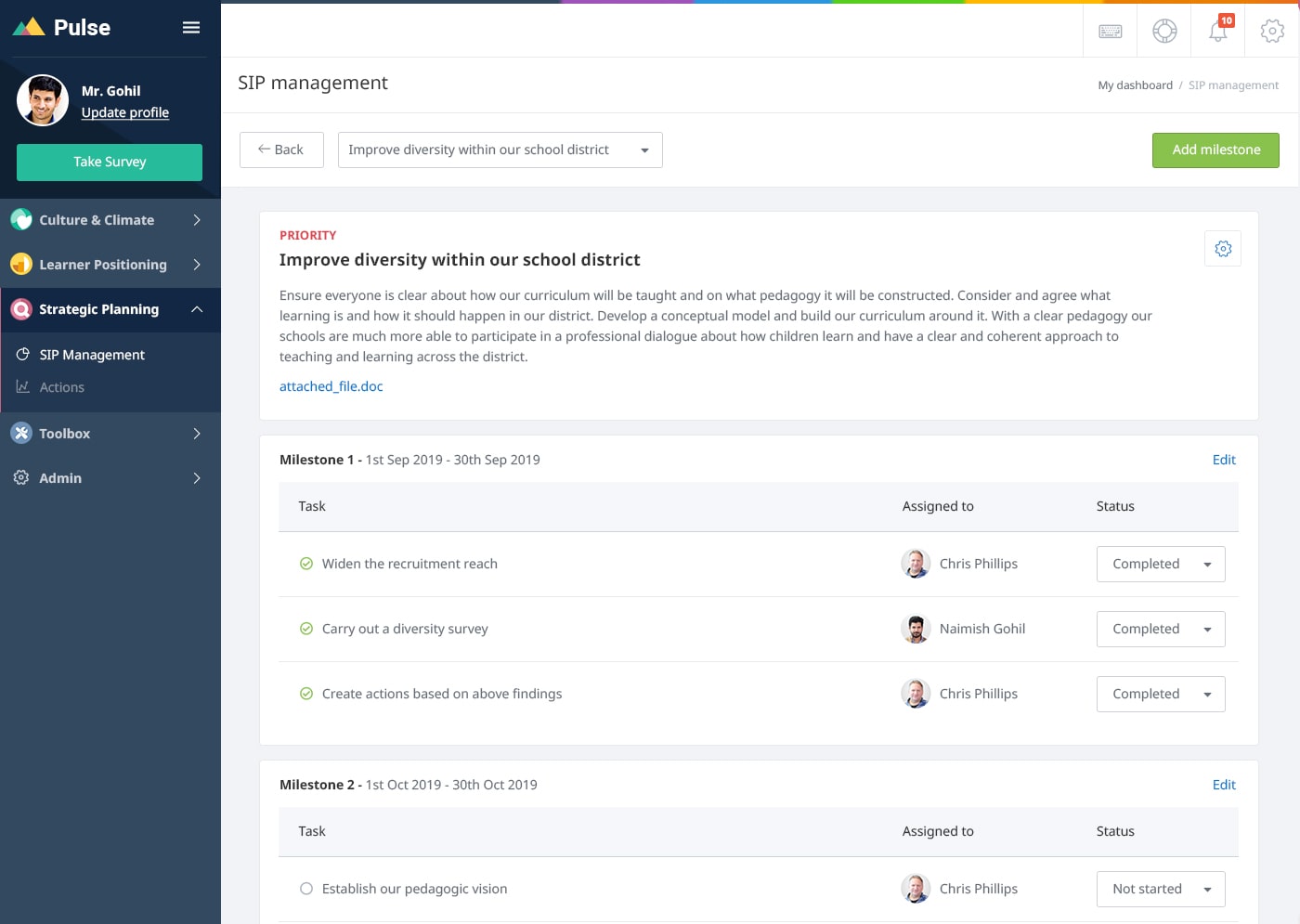 Satchel Pulse | Build effective school improvement plans